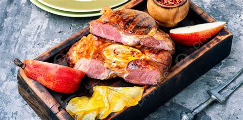 Fresh Beef Steak With Pear Saucemeat Dishes Grilled Beef Steak Photo