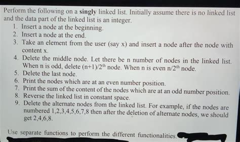 Solved Code In C Language Use Seperate Functions To Perform
