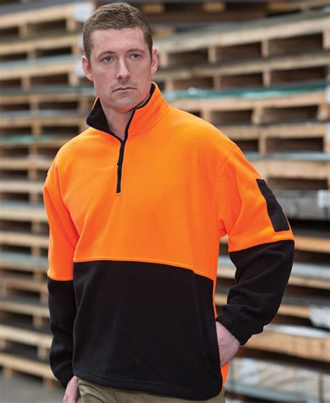 Hi Vis 12 Zip Polar Fleece Jumper Logos Unlimited