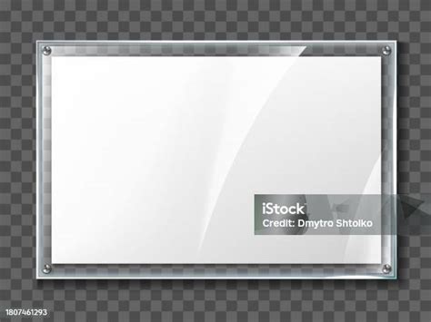투명한 배경에 고립된 사실적인 유리 프레임의 빈 포스터 투명 벽 아크릴 사진 포스터 디스플레이 프레임 0명에 대한 스톡 벡터 아트 및 기타 이미지 Istock