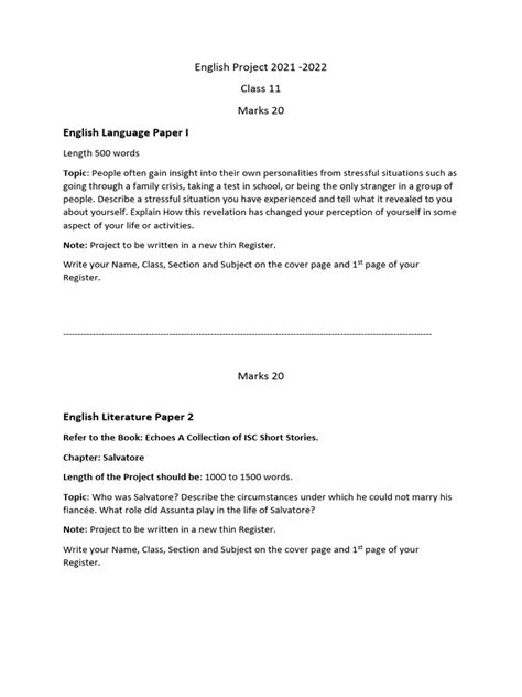 Holiday Assignment Projects Classxi2021 22 Pdf