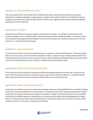 C Programming Language Video Content PDF