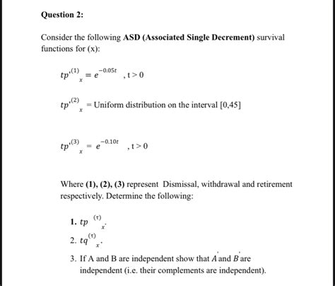 Solved Consider The Following ASD Associated Single Chegg