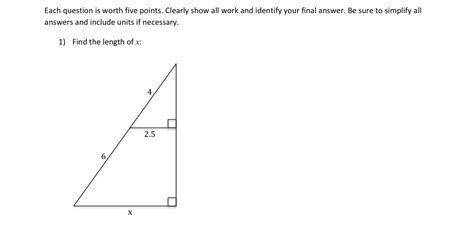 Solved Each Question Is Worth Five Points Clearly Show All Chegg Com