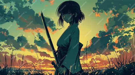 Premium Photo Anime Girl Warrior Wallpaper