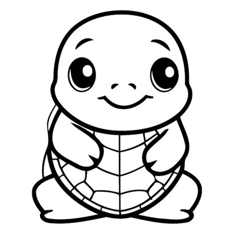 Premium Vector Cute Cartoon Turtle On White Background Vector Illustration Of Turtle