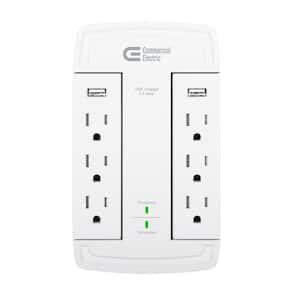 Apc White Surgearrest Surge Protector With 6 Outlets And 2 Usb Ports