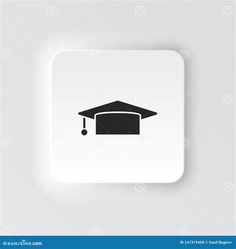 Rectangle Button Icon Graduation Cap Button Banner Rectangle Badge Interface For Application