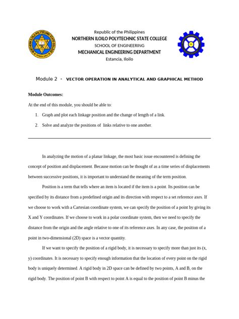 E 2 Vector Operation In Analytical And Graphical Method 1 Pdf