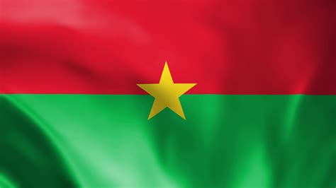 Burkina Faso Bandera Ondulación En Un Bucle Movimiento Burkina Faso