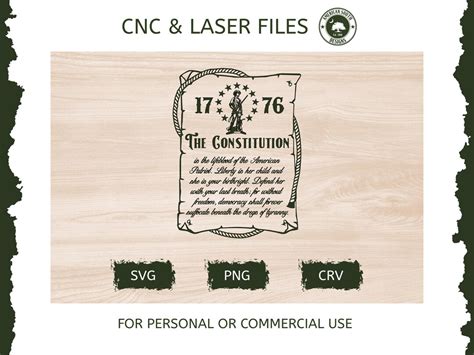 1776 The Constitution Scroll Svg Cnc Laser File Digital Download