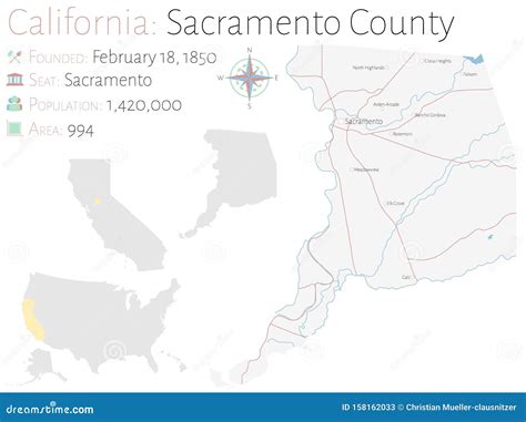 Sacramento County Ca Set Of Stamps And Signs Vector Illustration
