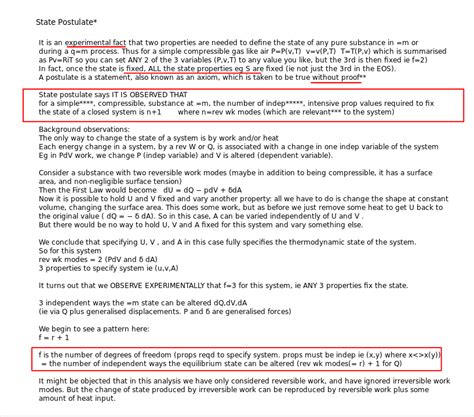 State Postulate Explanet