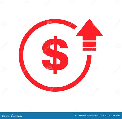 Cost Symbol Dollar Increase Icon Vector Symbol Image Isolated On Background Stock Vector