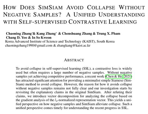Paper Review How Does Simsiam Avoid Collapse Without Negative Samples A Unified Understanding
