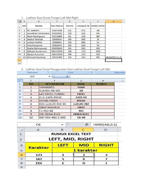 Latihan Fungsi Text Dalam Excel Pdf