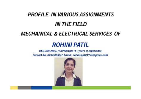Rohini Patil Profile Pdf Civil Engineering Industry Industries