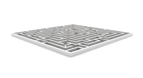 Un Laberinto Rectangular Trimensional Con Altas Paredes Blancas Que Forman Un Stock De