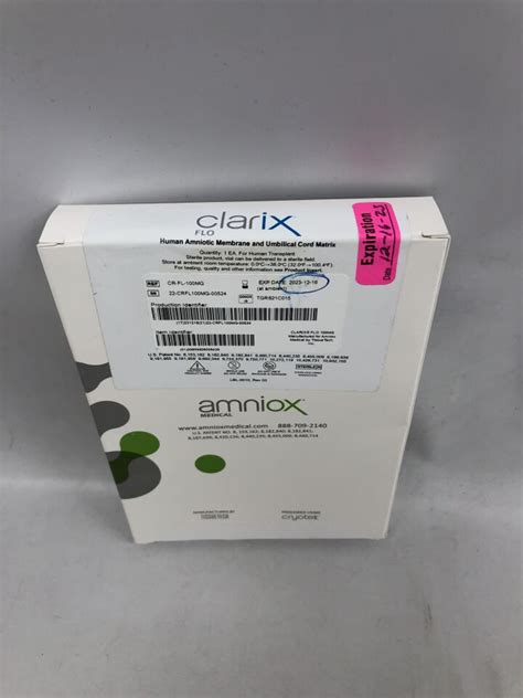New Tissuetech Cr Fl 100mg Clarix Flo Human Amniotic Membrane And Umbilical Cord Matrix