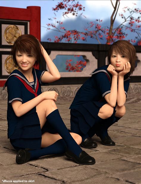 Dforce Japanese Sailor Girl Outfit For Genesis 8 Female S Daz 3d