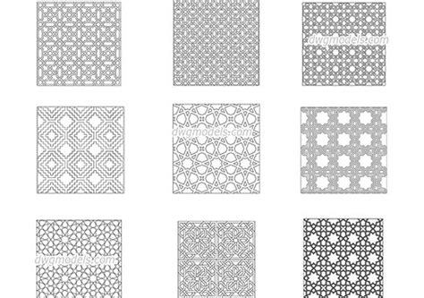 Seamless Geometrical Pattern Dwg Drawings Free Autocad Models