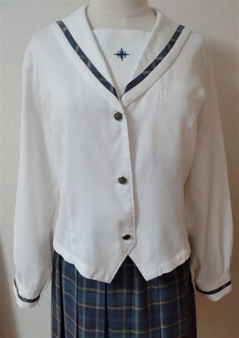 制服市場 愛媛県 今治南高校 大きめサイズ 中間服 チェック柄 セーラー服 チェック スカート