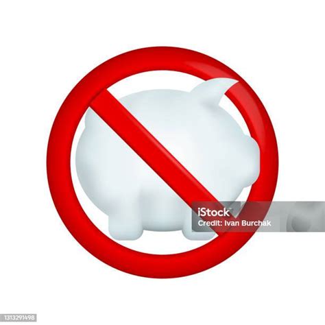 Нет Копилки Знак Запрета Запретный Круглый Знак Иллюстрация Вектора — стоковая векторная графика