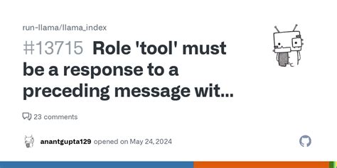 Role Tool Must Be A Response To A Preceding Message With Toolcalls