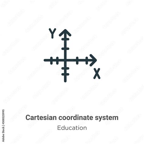 Cartesian Coordinate System Outline Vector Icon Thin Line Black