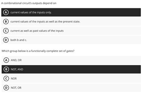 Solved A Combinational Circuits Outputs Depend Ona