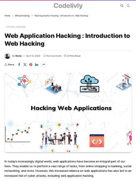 Web Application Hacking Introduction To Web Hacking Codeliv Pdf