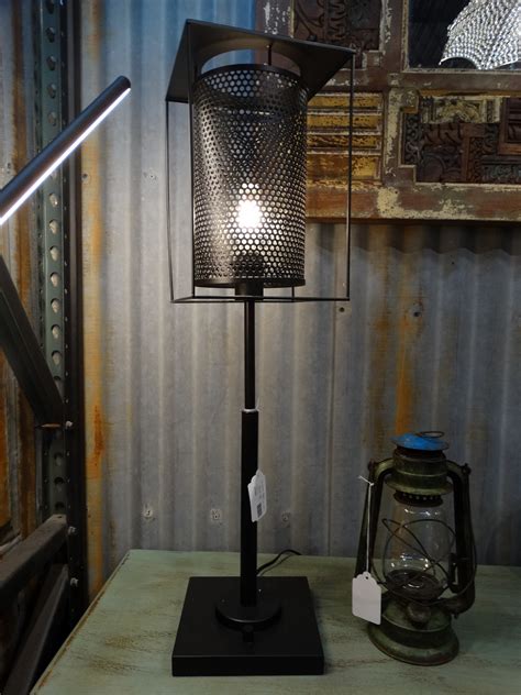 Black Industrial Lamp With Metal Mesh Lamp Shade Rare Finds Warehouse