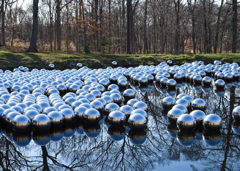Installation At The Glass House Consists Of 1 300 Mirrored Balls
