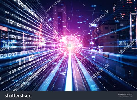 Digital Data Flow On Road Motion Stock Photo 1911837157 Shutterstock