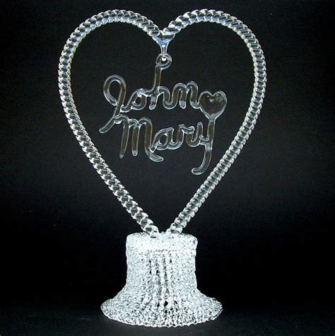 Personalized Glass Wedding Cake Topper Prochaska Gallery