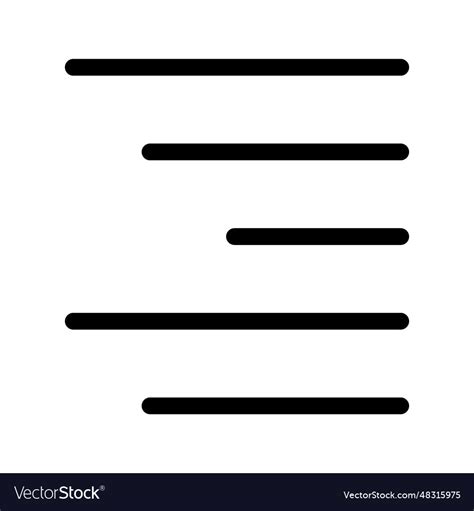 Text Formatting To Right Icon Royalty Free Vector Image