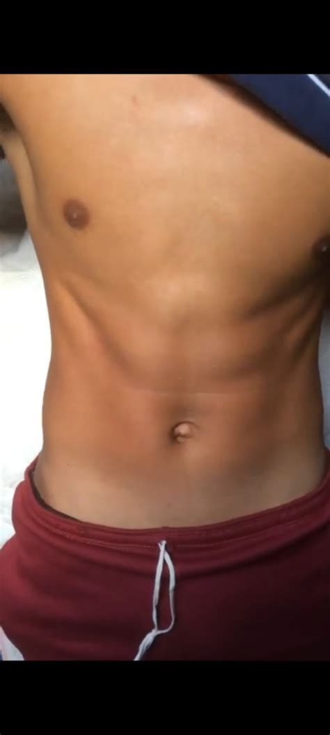 Shirtless Boy Outie Belly Button Play