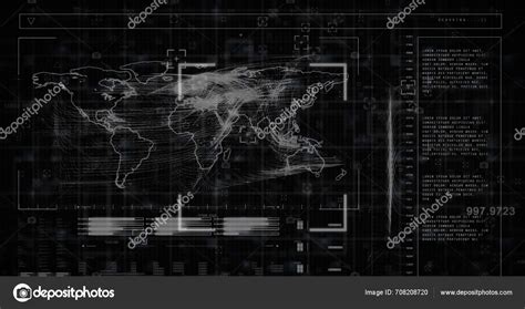 Digital Image White Dashboard Data Analysis Earth Map Green Screen