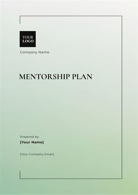 Free Mentorship Plan Template To Edit Online