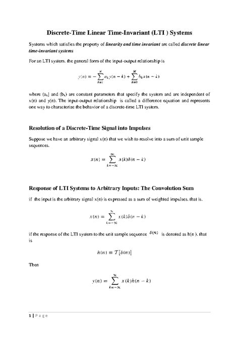 DSP MOD 1 PART 4 LTI System Discrete Time Linear Time Invariant LTI