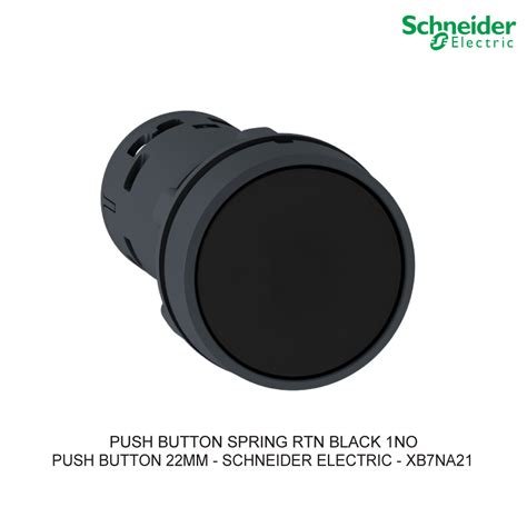 Push Button Spring Rtn Black 1no