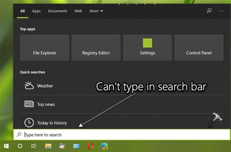 Fix Can T Type In Windows Search Bar