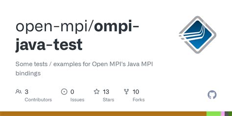 Github Open Mpiompi Java Test Some Tests Examples For Open Mpis Java Mpi Bindings