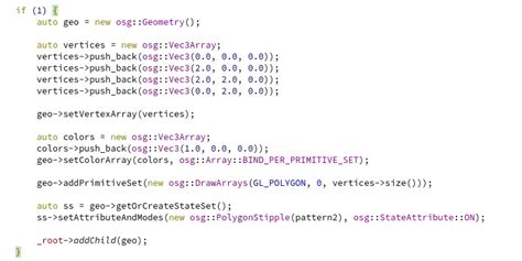 Openscenegraph Use Polygon Stipple In Osg Color Wrong Stack Overflow