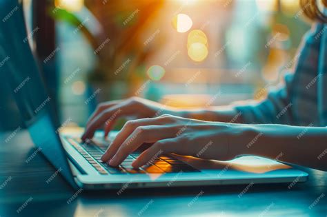 Premium Photo Business Woman Hands Typing On Laptop Computer Keyboard Surfing The Internet At