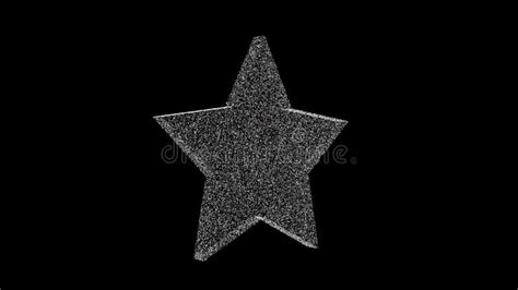 3d White Star Rotates On Black Background Object Consisting Of Flickering Particles 60 Fps