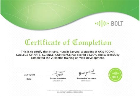 Hunain Sayyed On Linkedin Webdevelopment Webcertification Boltiot