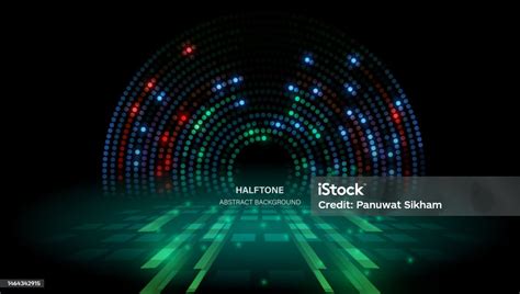 추상적인 랜덤 도트 기술 의료 치료 화장품용 로고 엠블럼 디자인 요소가 있는 하프톤 서클 프레임 벡터 일러스트레이션 0명에 대한 스톡 벡터 아트 및 기타 이미지 Istock