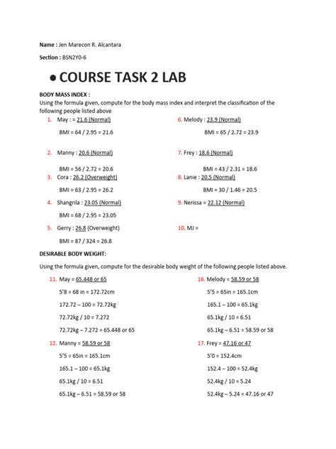 Cu2 Labcompress Pdf Body Mass Index Anthropometry