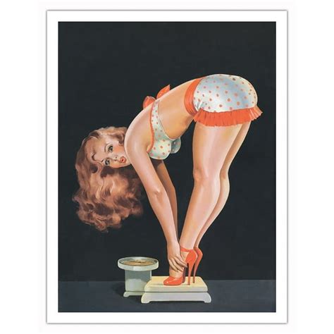 On A Scale Wink Magazine Cover April 1955 Vintage Pin Up Girl Print